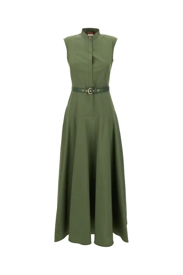 Max Mara Sleeveless Belted Midi Dress - Multicolor