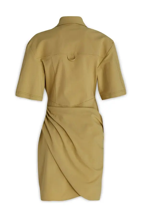 Jacquemus Button-up Shirt Dress With Draped Skirt - Multicolor