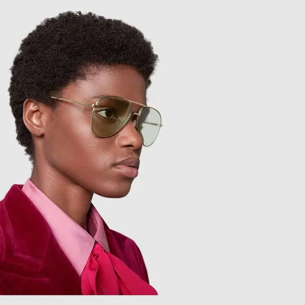 Gucci Aviator Frame Sunglasses