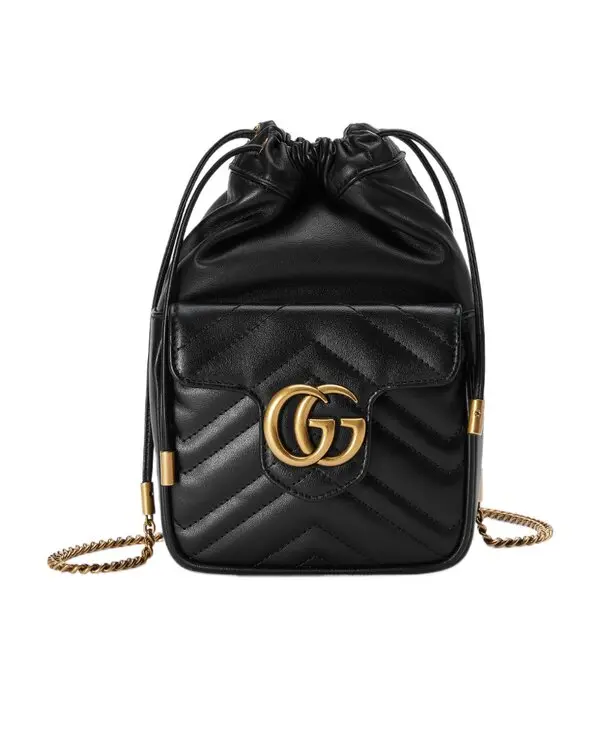 Gucci Mini Gg Marmont Bucket Bag - Black