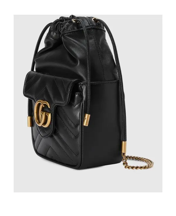 Gucci Mini Gg Marmont Bucket Bag - Black