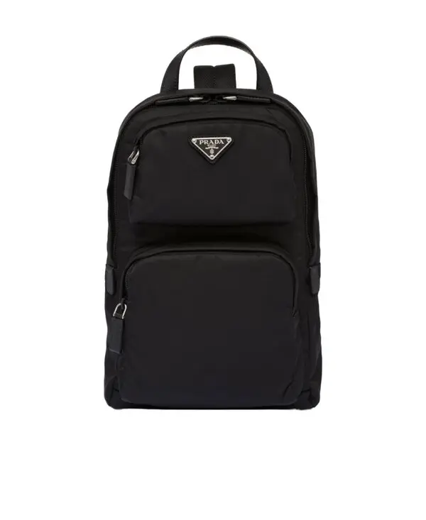 Prada Re-nylon And Saffiano Leather Backpack - Black