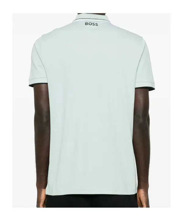 Hugo Boss Logo Embroidered Short-sleeved Polo Shirt - White