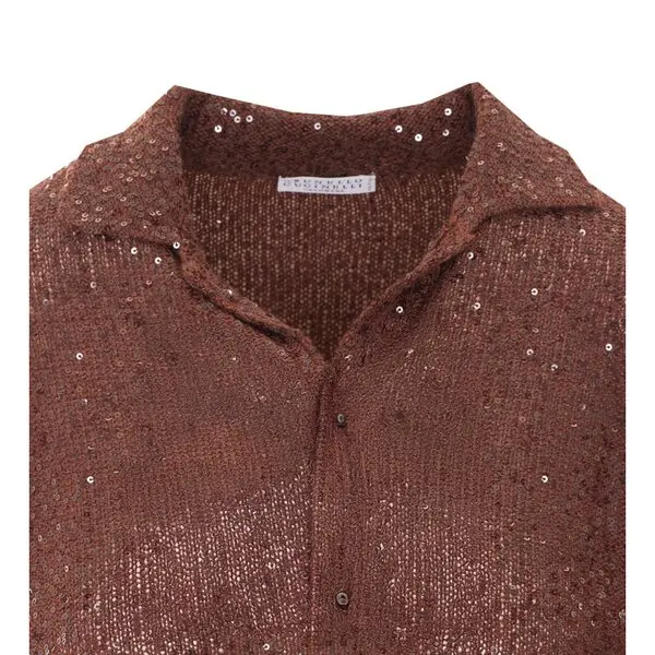 Brunello Cucinelli Sequin-embellished Knit Polo