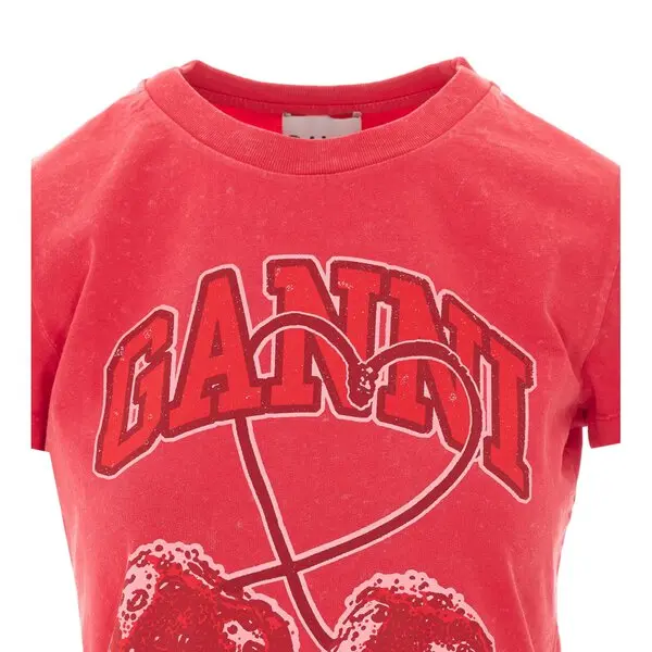 GANNI Baby Fit Future T-shirt With Cherry Print