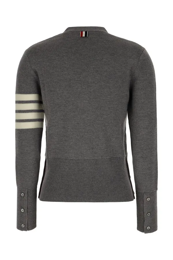 Thom Browne Ribbed Cardigan With Button Detail
