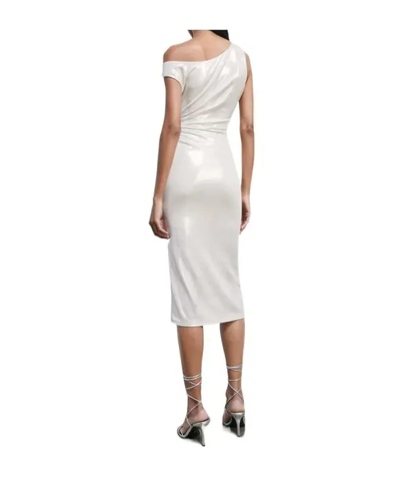 Patrizia Pepe Asymmetrical Midi Dress With Logo Detail
