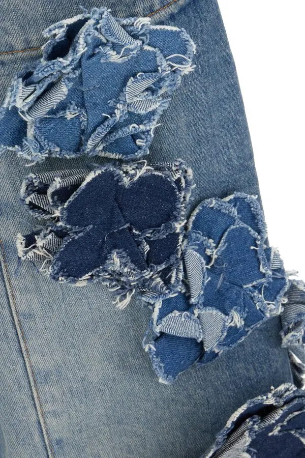 GANNI Embellished Wide Leg Jeans