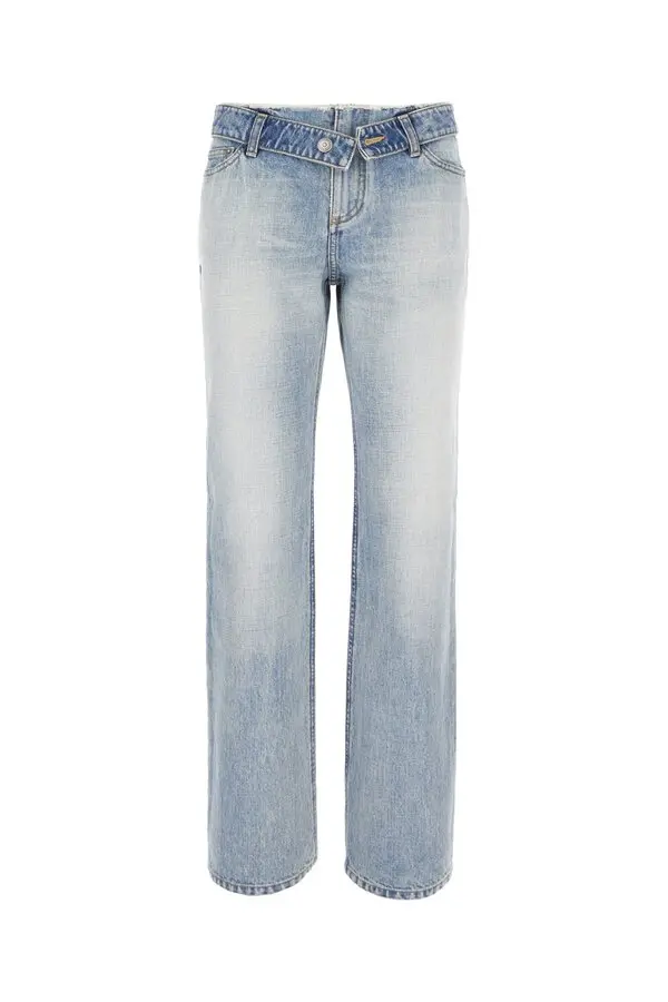 Alexander McQueen Light Wash Button Detailed Jeans