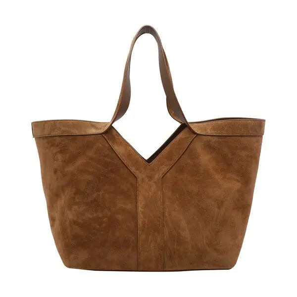 Saint Laurent Suede Y Tote Bag - Brown