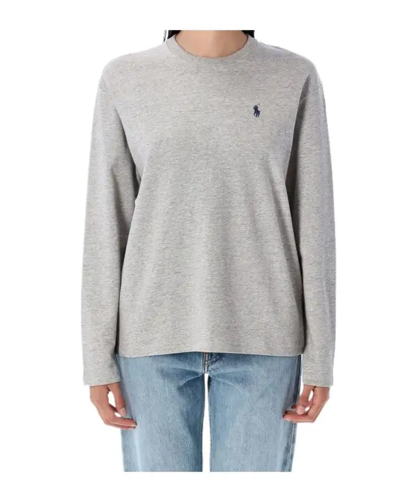 Polo Ralph Lauren Long Sleeve Embroidered T-shirt - Grey