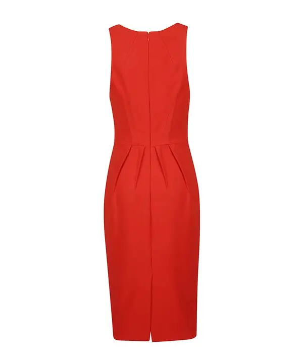 Elisabetta Franchi V-neck Pleated Midi Dress - Red