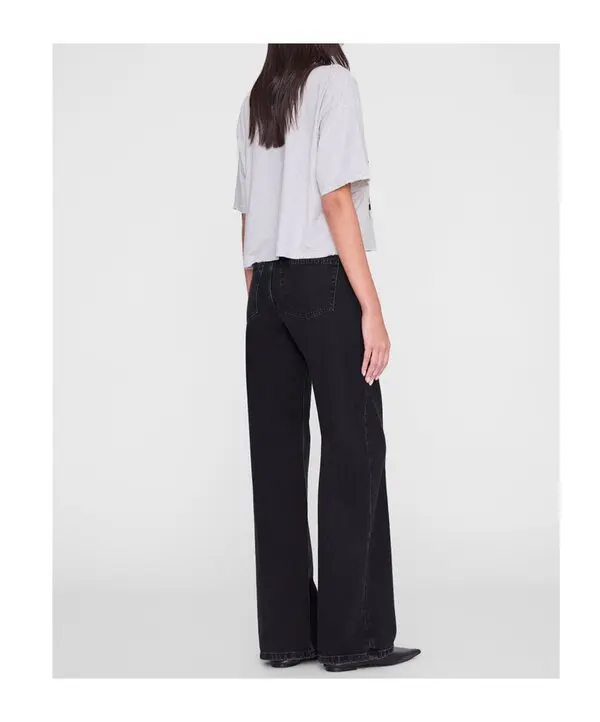 ANINE BING Johnny Cropped T-shirt With Los Angeles Graphic - Grey