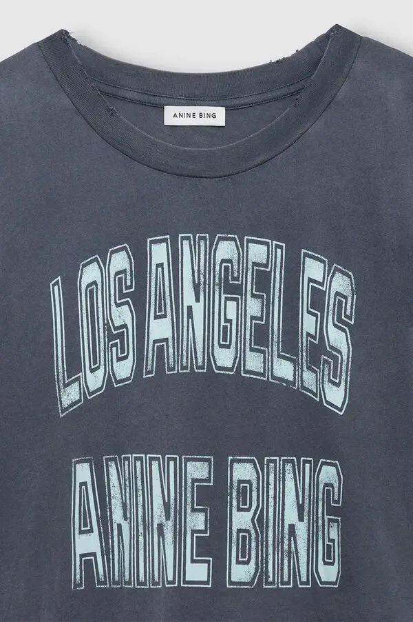 ANINE BING Johnny Cropped T-shirt With Los Angeles Graphic