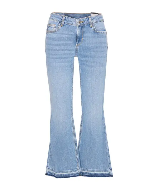 Liu Jo Logo Patch Flared Jeans - Blue
