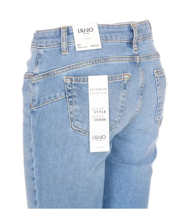 Liu Jo Logo Patch Flared Jeans - Blue