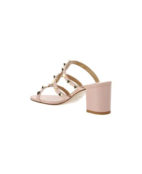 Valentino Garavani Rockstud Strapped Mid Heel Sandals - Nude