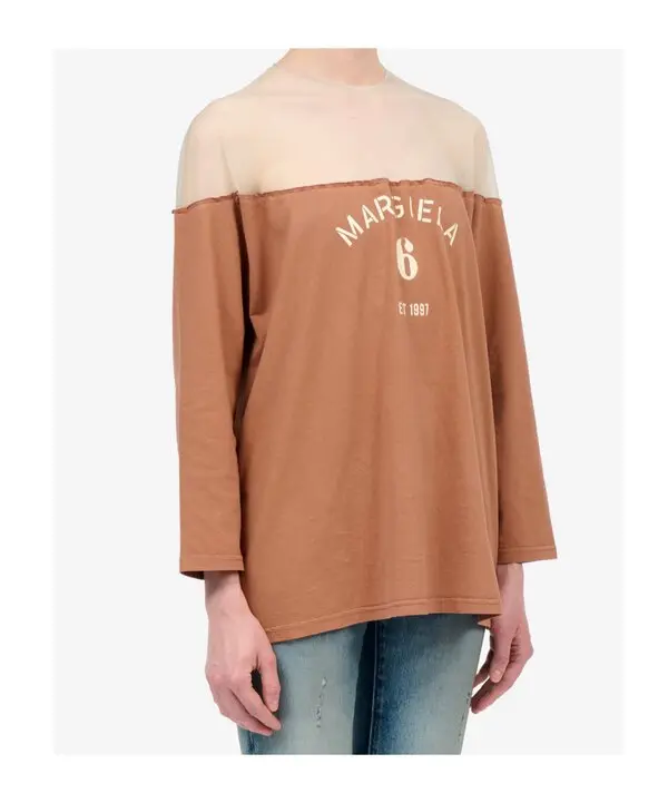 MAISON MARGIELA Printed T-shirt With Round Neck And Long Sleeves
