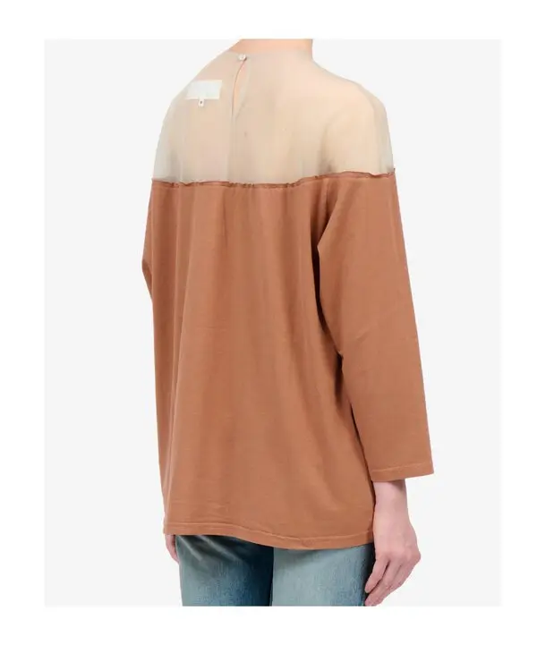 MAISON MARGIELA Printed T-shirt With Round Neck And Long Sleeves