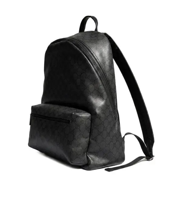 Gucci Gg Coated Canvas Backpack - Black