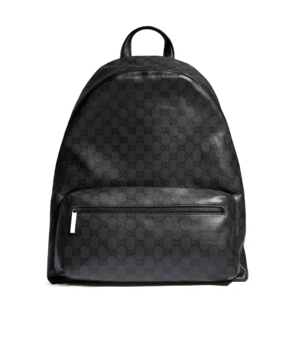 Gucci Gg Coated Canvas Backpack - Black