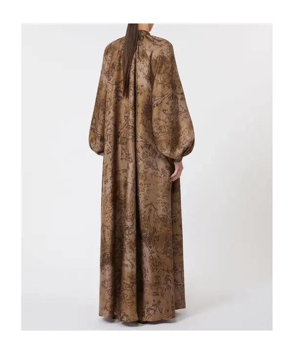 Max Mara Printed Long Sleeve Maxi Dress