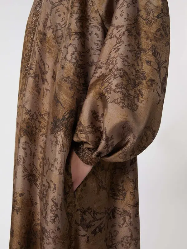 Max Mara Printed Long Sleeve Maxi Dress