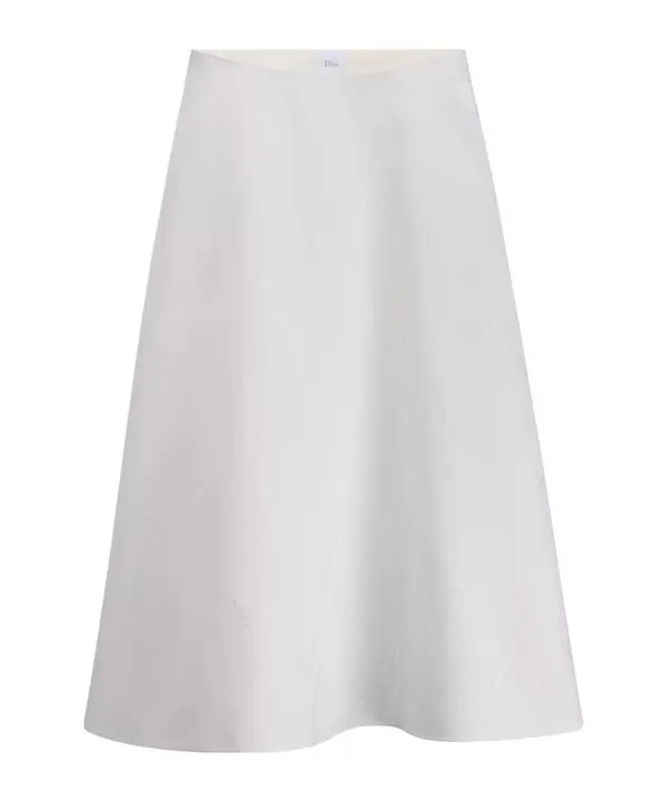 Dior Floral Midi Skirt - White
