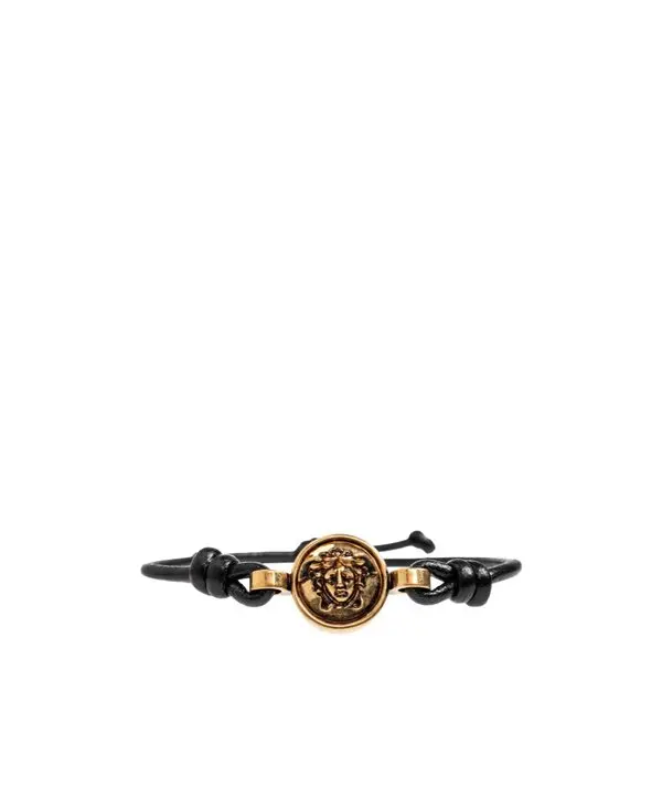 Versace Medusa Leather Bracelet - Black