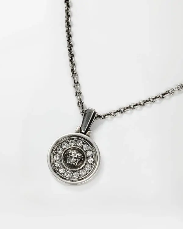 Versace Medusa Pendant Necklace With Crystal Embellishments