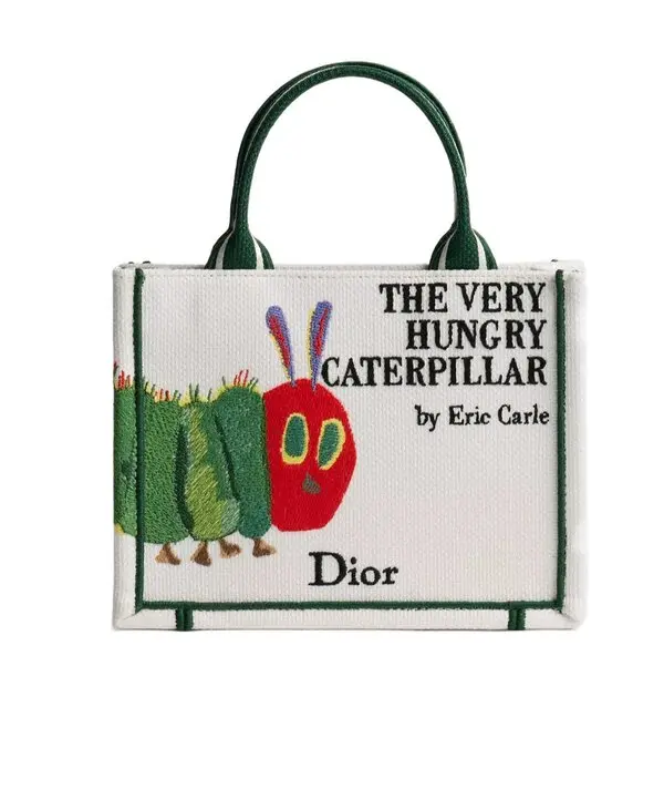 Dior Mini Book Tote With Strap - White