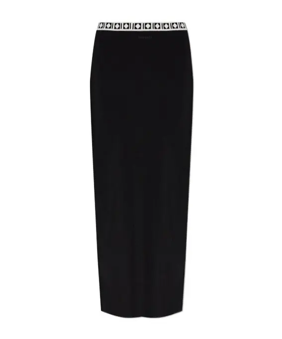 Versace Geometric Waist Maxi Skirt - Black