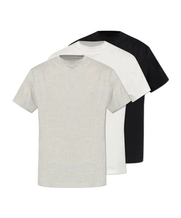 JIL SANDER Logo Crewneck T-shirt Pack - Gray/multicolor
