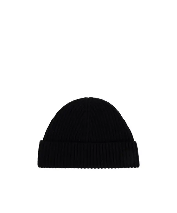 JIL SANDER Ribbed Beanie Hat - Black