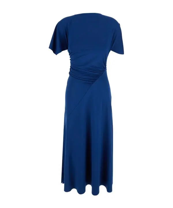 Victoria Beckham Midi Dress With Hooded Sleeves And Zipper Closure