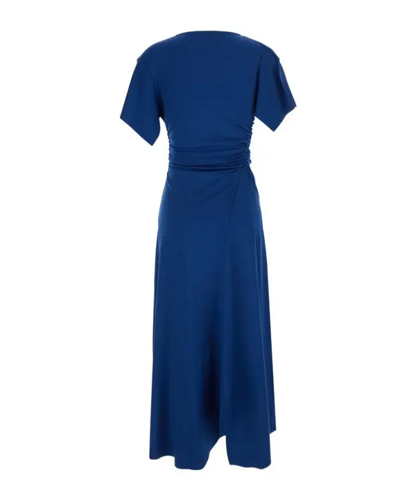 Victoria Beckham Midi Dress With Hooded Sleeves And Zipper Closure