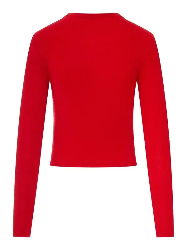 GANNI Ribbed V-neck Cardigan