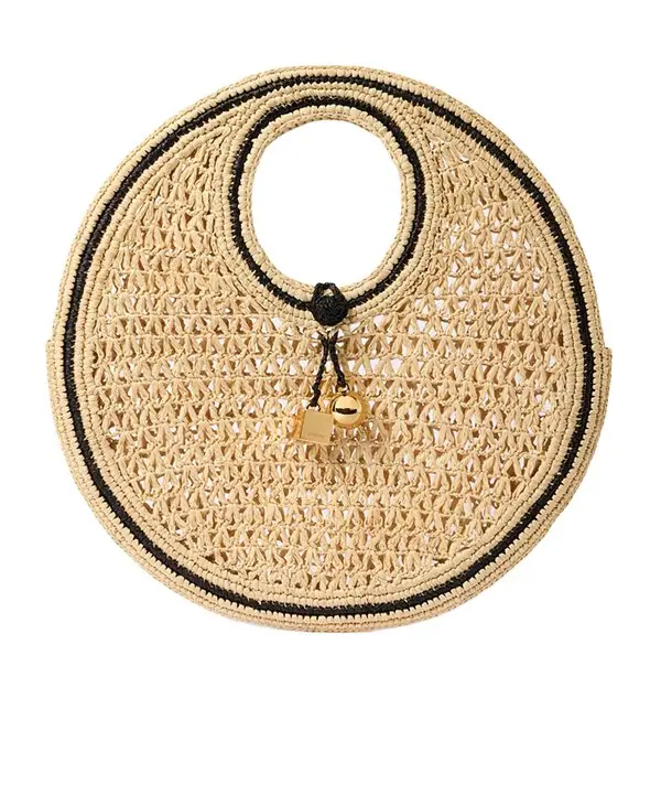 Jacquemus Spiaggia Small Round Bag - Natural/black