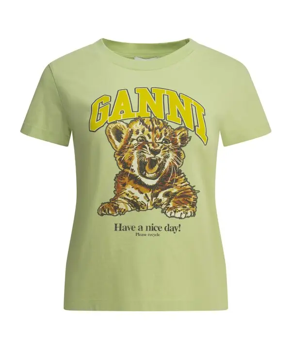 GANNI Baby Tiger Graphic T-shirt - Green