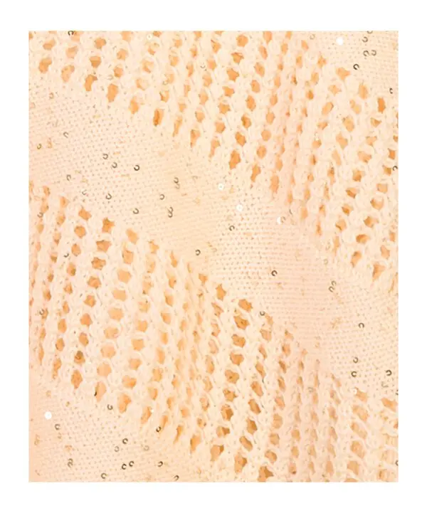 Peserico Short-sleeved V-neck Open Knit Top With Sequins