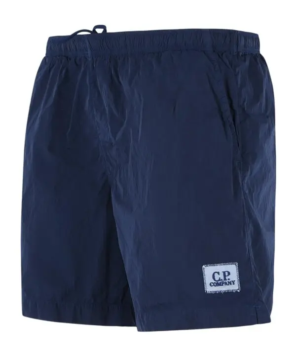 C.P. COMPANY Logo Patch Swim Shorts - Blue