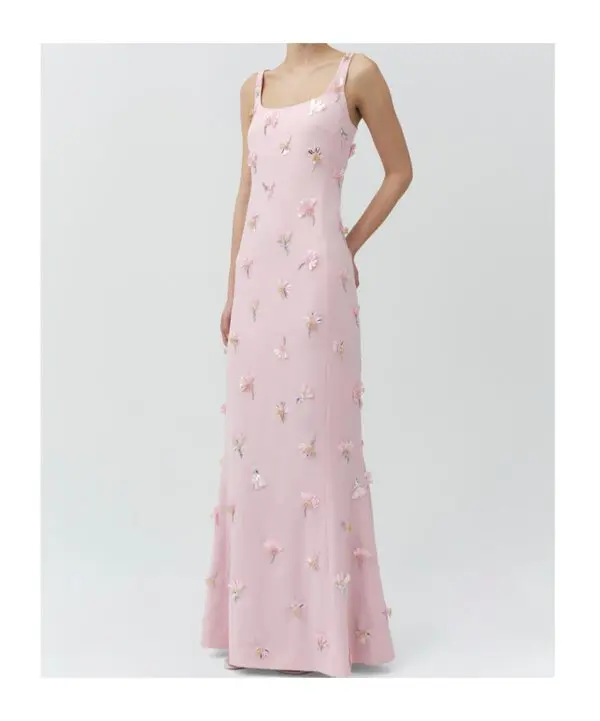 Simkhai Briella Floral Appliqué Gown - Daisy