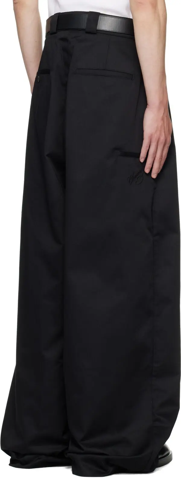 WILLY CHAVARRIA Wide-leg Trousers With Belt Loops And Tonal Stitching