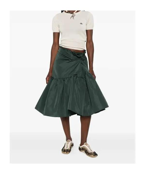 N.21 Twisted Ruffled Midi Skirt