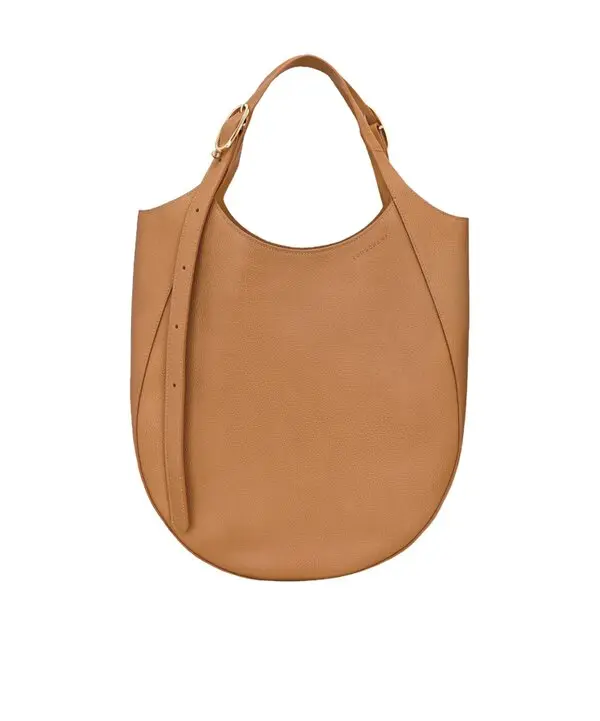 Longchamp Le Foulonné Leather Shoulder Bag - Walnut