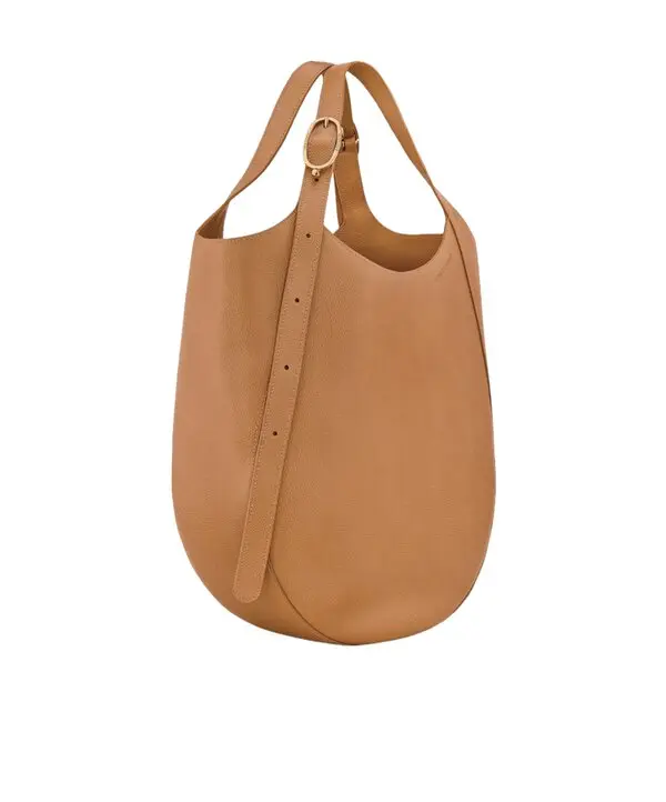 Longchamp Le Foulonné Leather Shoulder Bag - Walnut