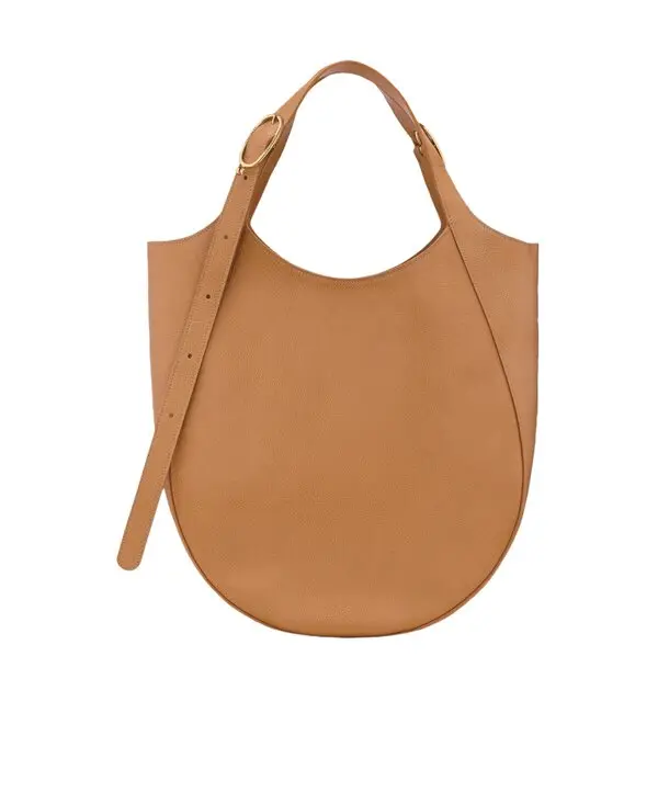 Longchamp Le Foulonné Leather Shoulder Bag - Walnut