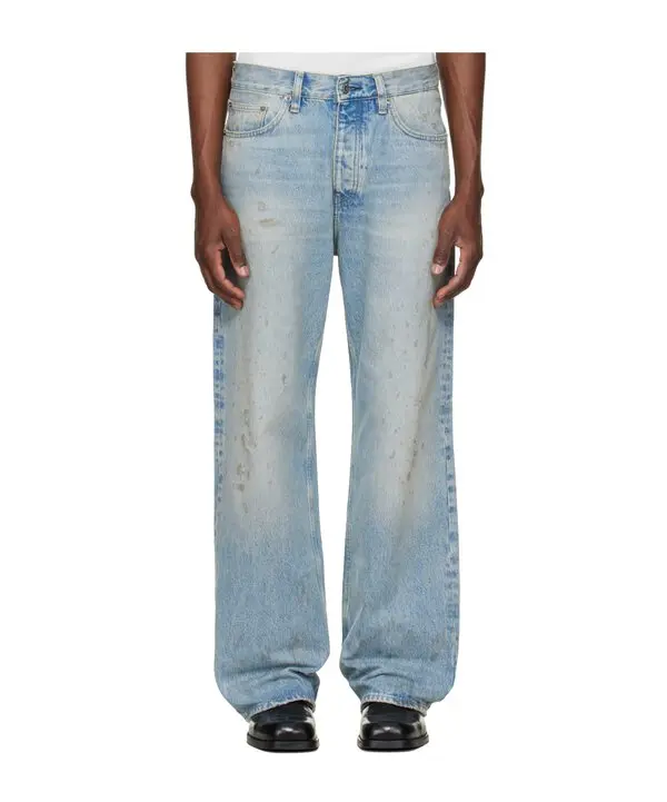 SUNFLOWER Five-pocket Bootcut Jeans With Distressed Finish - Blue