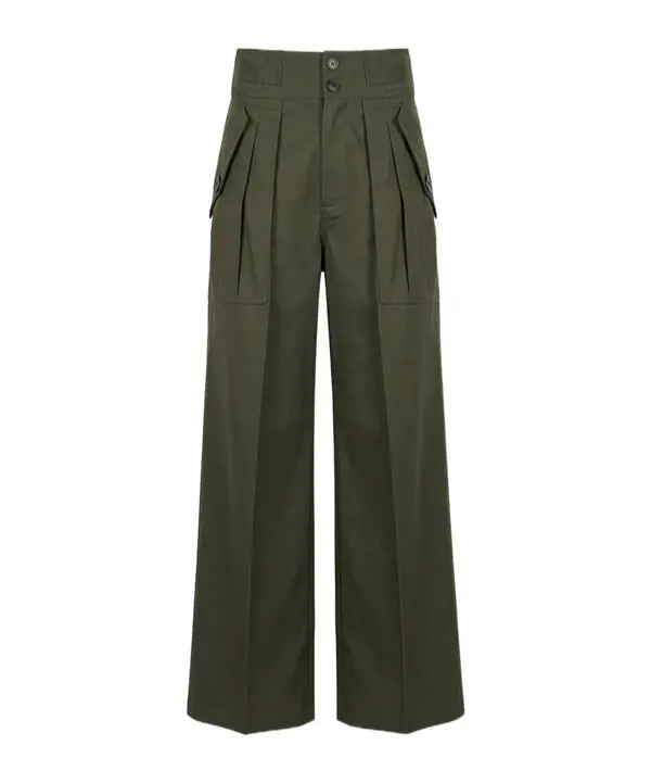 THE FRANKIE SHOP Wide-leg Cargo Pants - Green
