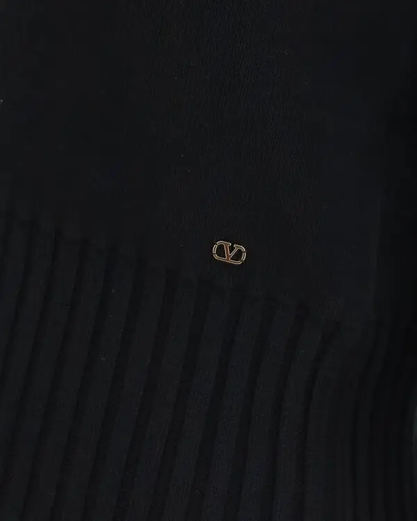 Valentino Garavani V-neck Button-up Cardigan With White Trim